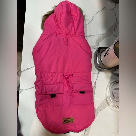 Coleman | Dog | Coleman Pink Dog Jacket With Furry Hood Size Large ...